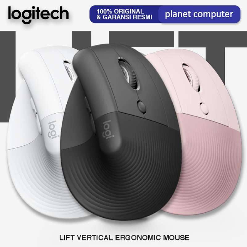 Jual Logitech Lift Mouse Ergonomic Vertical Wireless Bluetooth Silent ...