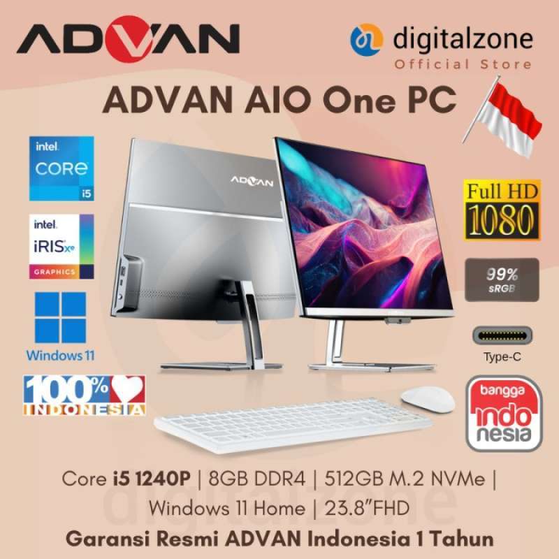 Jual Advan One Pc I5 1035g7 - 8/512gb W11 23.8fhd - Advan Aio I5 ...