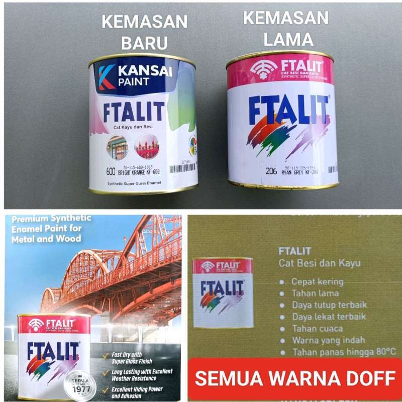 Jual Ftalit Semua Warna Doff 1 Kg Cat Minyak Besi Kayu Kansai Paint ...