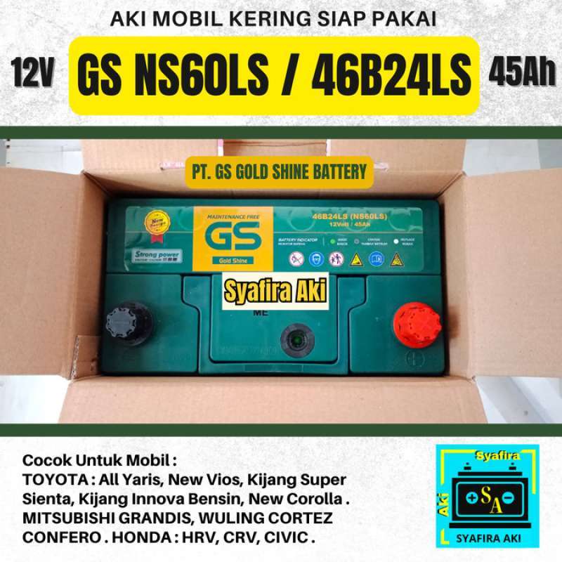 Promo Aki Mobil Honda Crv, Hrv, Odyssey Gs Mf Ns60ls 46b24l(s) Accu ...