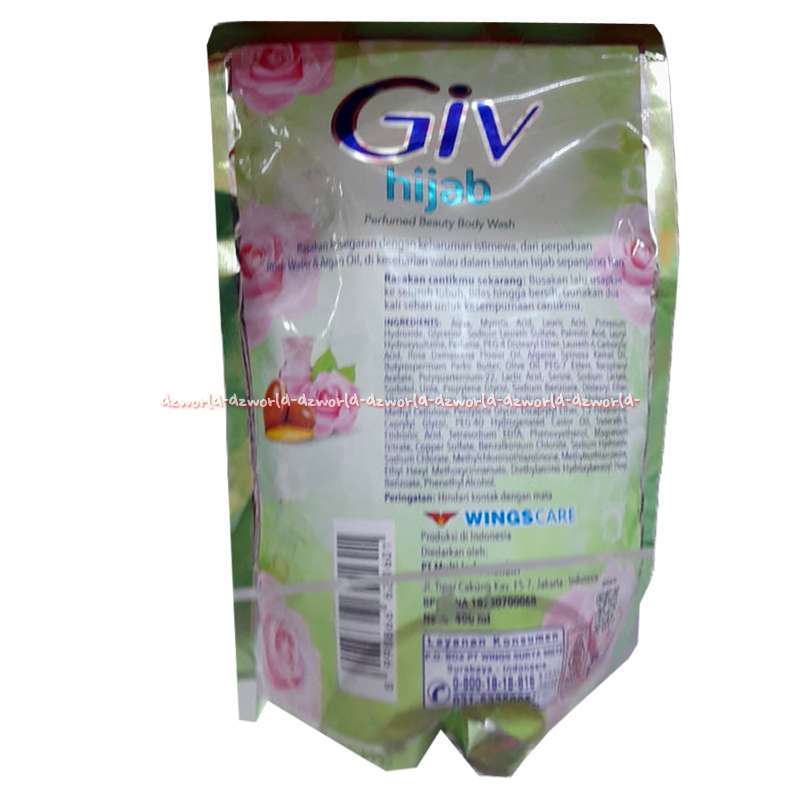 Jual Giv 400ml White Hijab Perfume Beauty Body Wash Sabun Mandi Cair Give Saffron Niacinamide ...