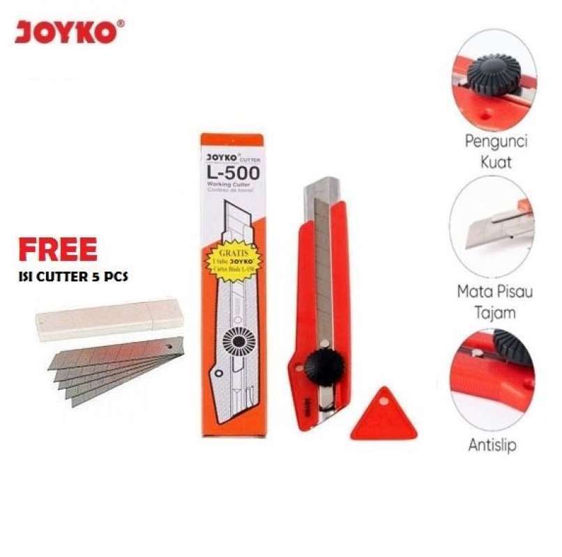 Jual Cutter Joyko L-500 Plus Refill L150 Pisau Kater Isi 5 Pcs Di ...