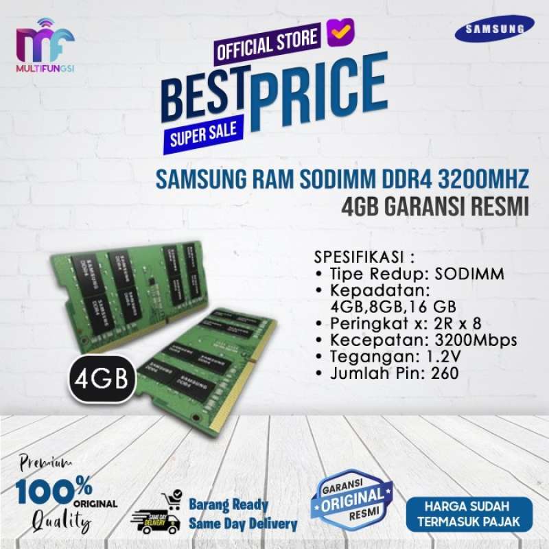 Jual Samsung Ram Sodimm Ddr4 3200mhz 4gb/8gb/16gb Garansi Resmi Di ...