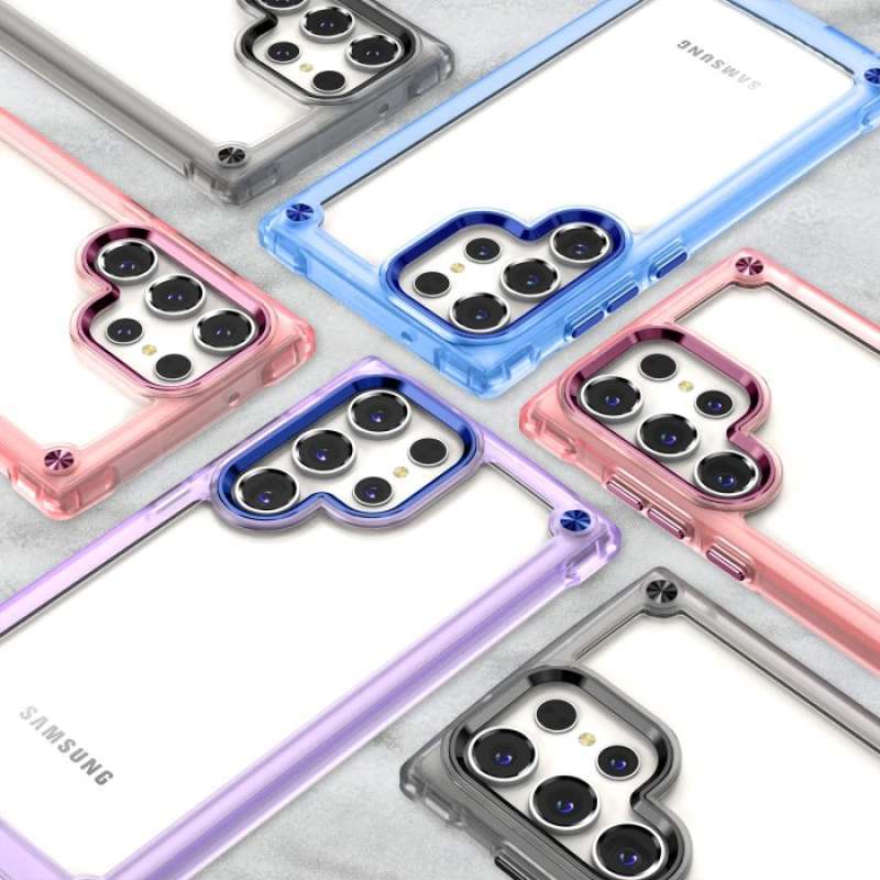 Jual Samsung S24 S24+ S24 Ultra Armor Metal Frame Acrylic Hybrid Soft ...