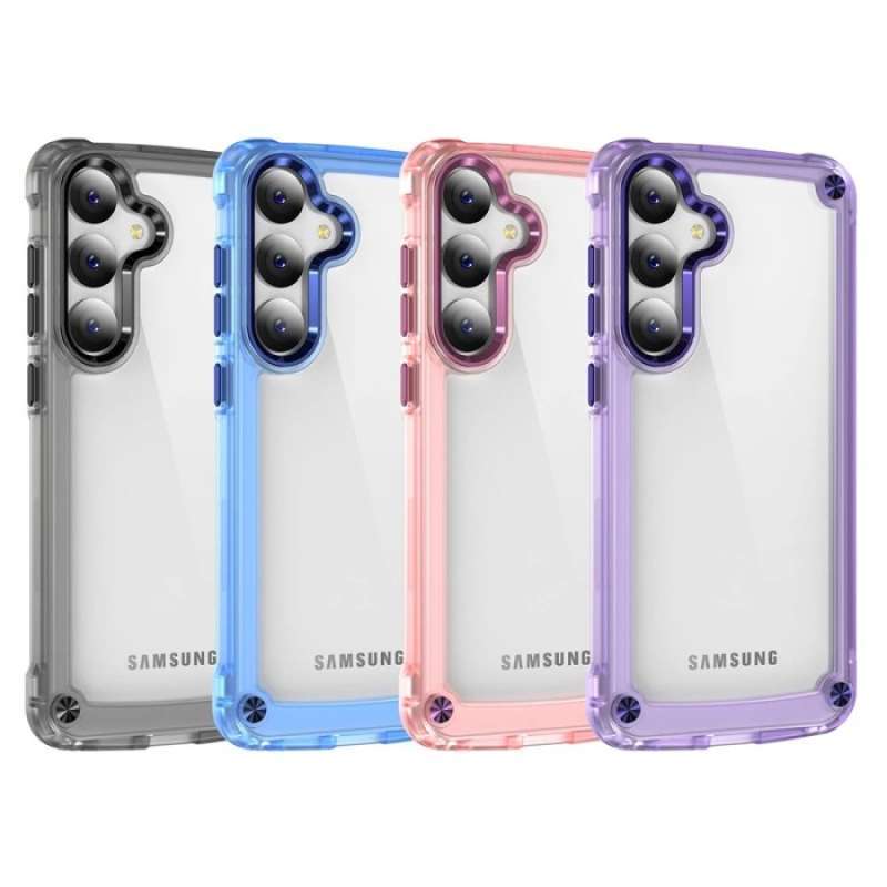 Jual Samsung S24 S24+ S24 Ultra Armor Metal Frame Acrylic Hybrid Soft ...