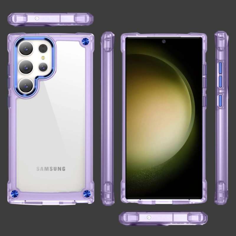 Jual Samsung S24 S24+ S24 Ultra Armor Metal Frame Acrylic Hybrid Soft ...