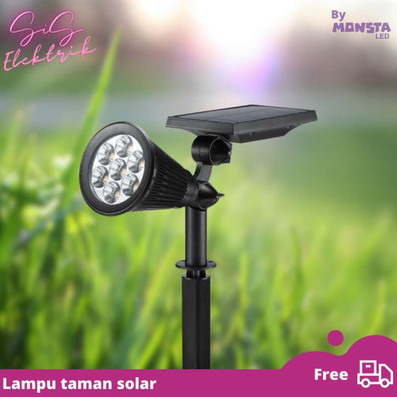 Promo Lampu Taman Solar Cell Tancap 7 Led Sorot Tenaga Surya Sensor ...
