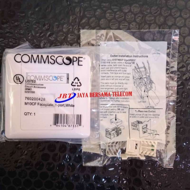 Jual Modular + Faceplate Systimax Commscope 1hole/outlet Systimax Cat.6 ...