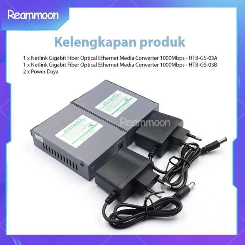 Jual Htb-gs-03 A+b Sepasang Netlink Media Converter Gigabit Fiber ...