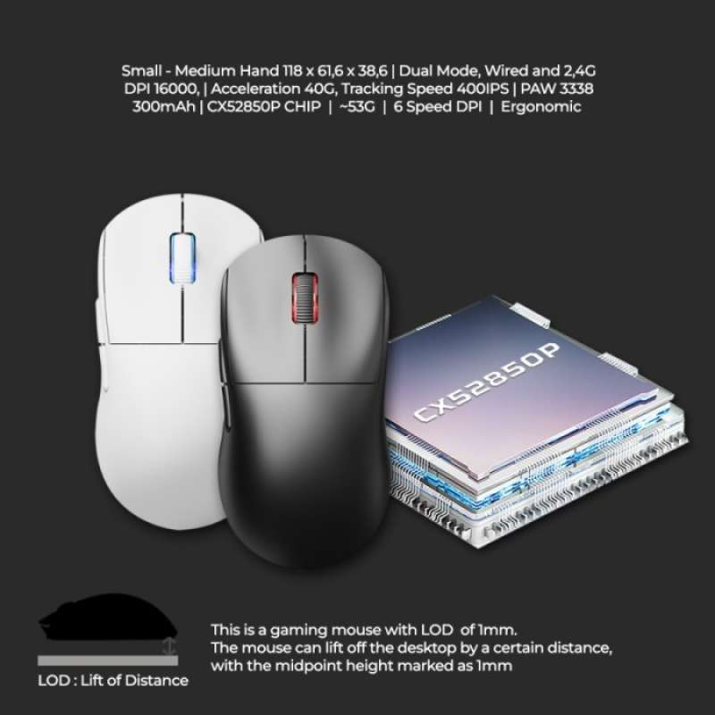 Jual Ajazz Aj199 / Aj-199 Mc Lite Edition Wireless Gaming Mouse Dual ...