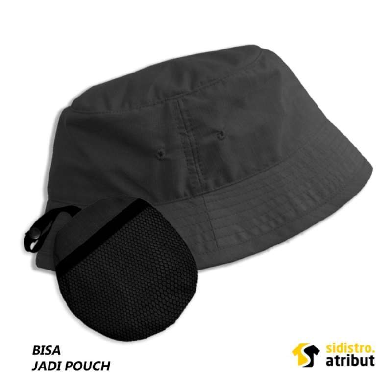 Jual Topi Bucket Hat Outdoor Premium Quality - Bisa Jadi Pouch - Abu ...