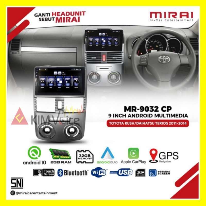 Promo Head Unit Android Mirai 9 Inch Mr-9032cp Oem Toyota Rush 2011 ...