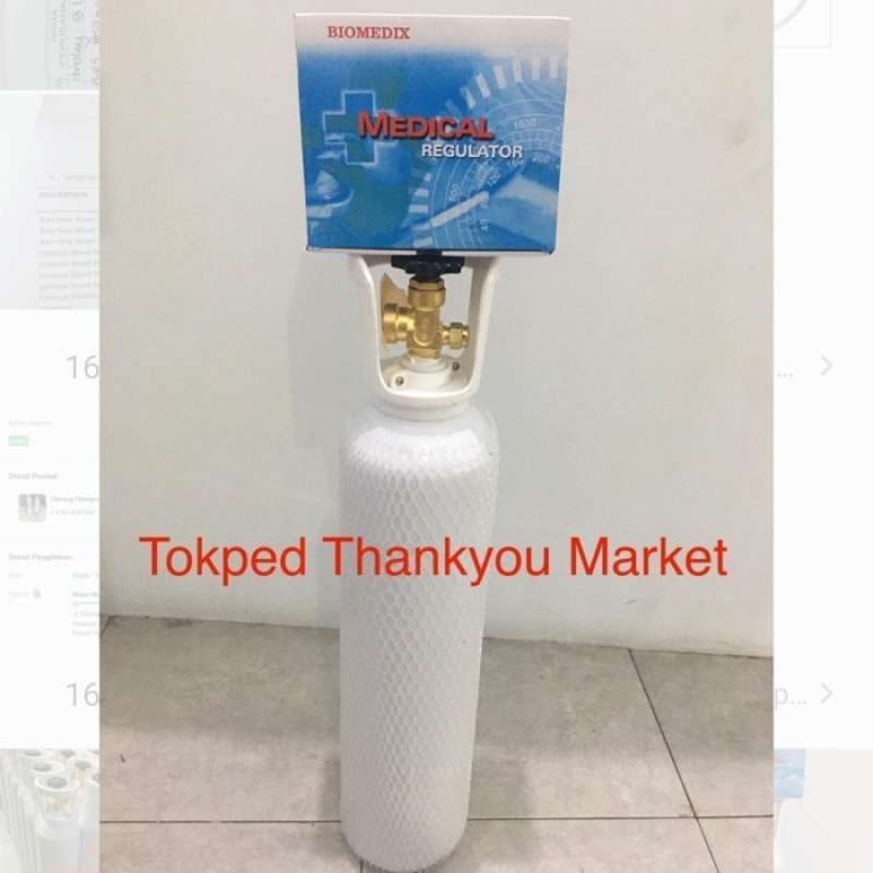 Promo Paket Tabung Oksigen 1m3(isi) + Regulator Medical Merk Biomedix ...