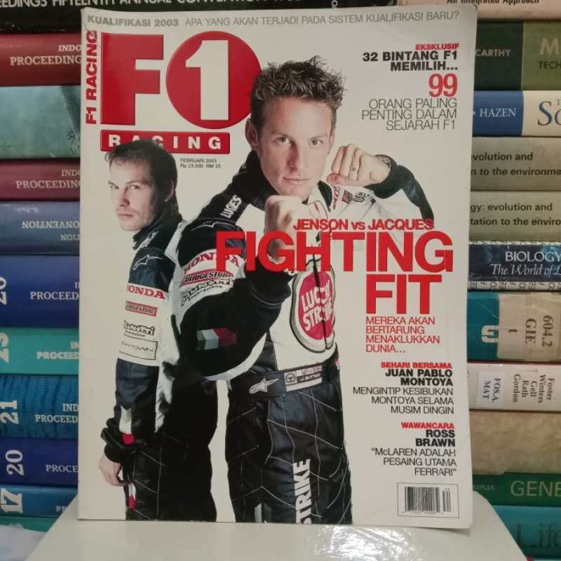 Jual Majalah F1 Racing Februari 2003.jenson Vs Jacques Fighting Fit. Di ...