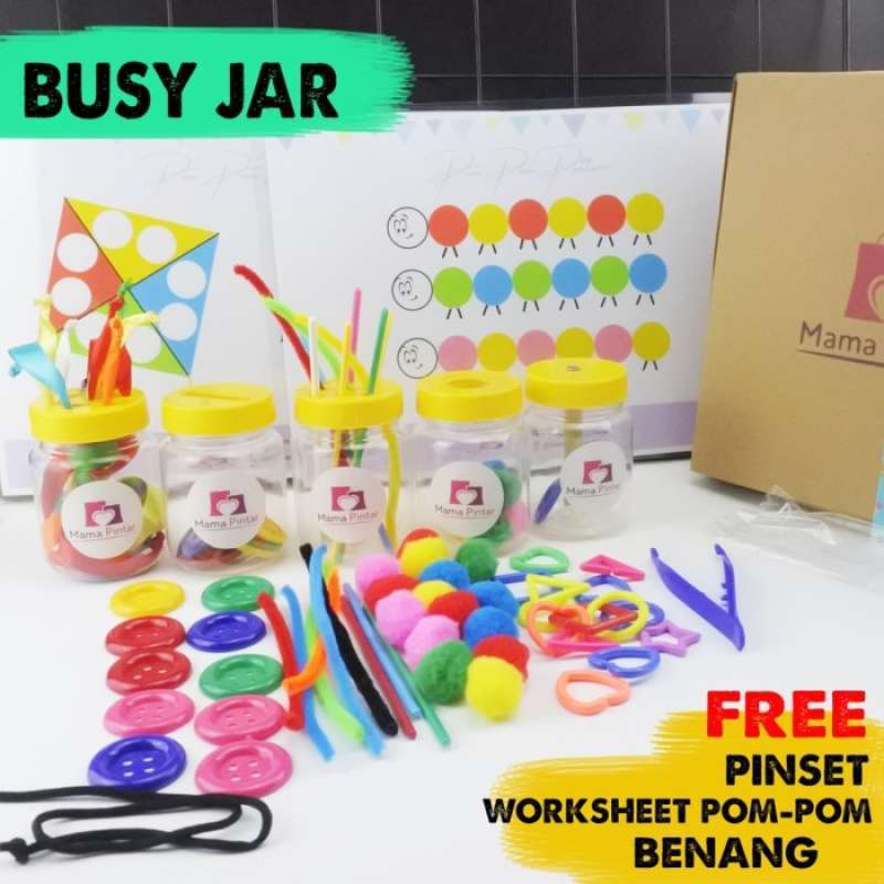 Jual Busy Jar Mainan Montessori Sensory Motorik Anak Set Lengkap Di ...