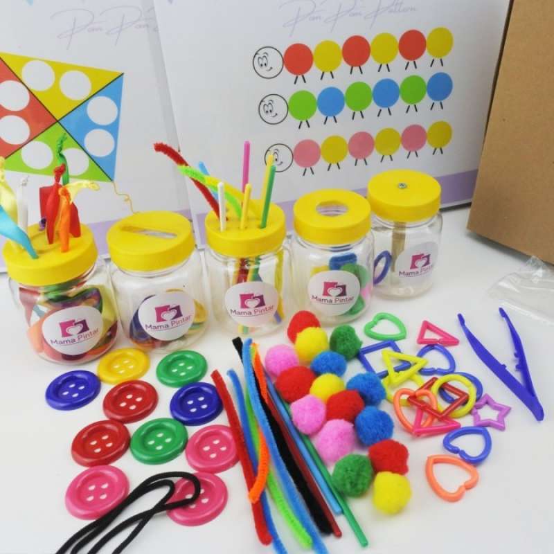 Jual Busy Jar Mainan Montessori Sensory Motorik Anak Set Lengkap Di ...