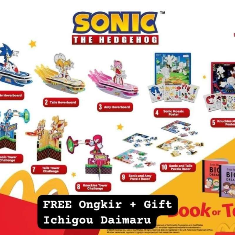 Jual Happy Meal 2024 Sonic Prime Amy Knuckles Tails Hoverboard Mosaic ...
