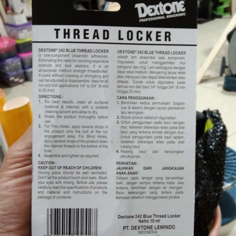 Jual Dextone Biru Thread Locker 242 Lem Baut Threadlock Di Seller ...