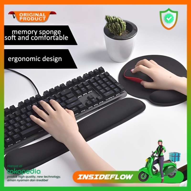 Promo 100 Produk Ori 2 In 1 Alas Tangan Wrist Rest Mouse Pad Support