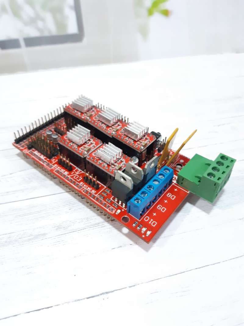 Promo 100% Produk Ori Ramps 1.4 + 5 Driver A4988 3d Printer Cnc Shield For Arduino Mega 2560 ...