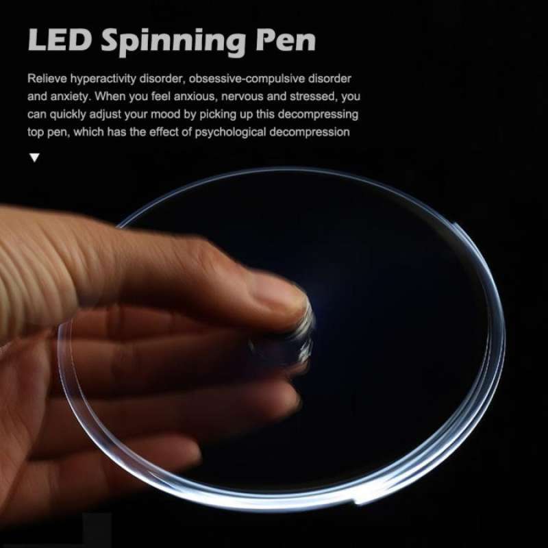 Jual Led Spinning Pen Ball Pen Fidget Spinner Hand Top Light Stress Edc ...