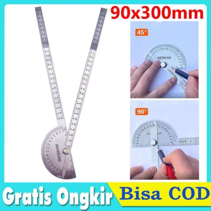 Jual Penggaris Busur 180â° Stainless Steel Multifungsi Protractor Angle ...