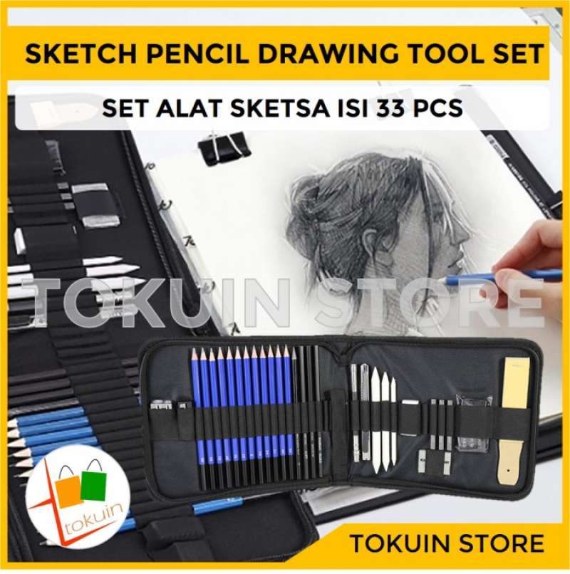 Jual Sketch Pencil Pensil Pisau Penghapus Rautan Alat Gambar Drawing ...
