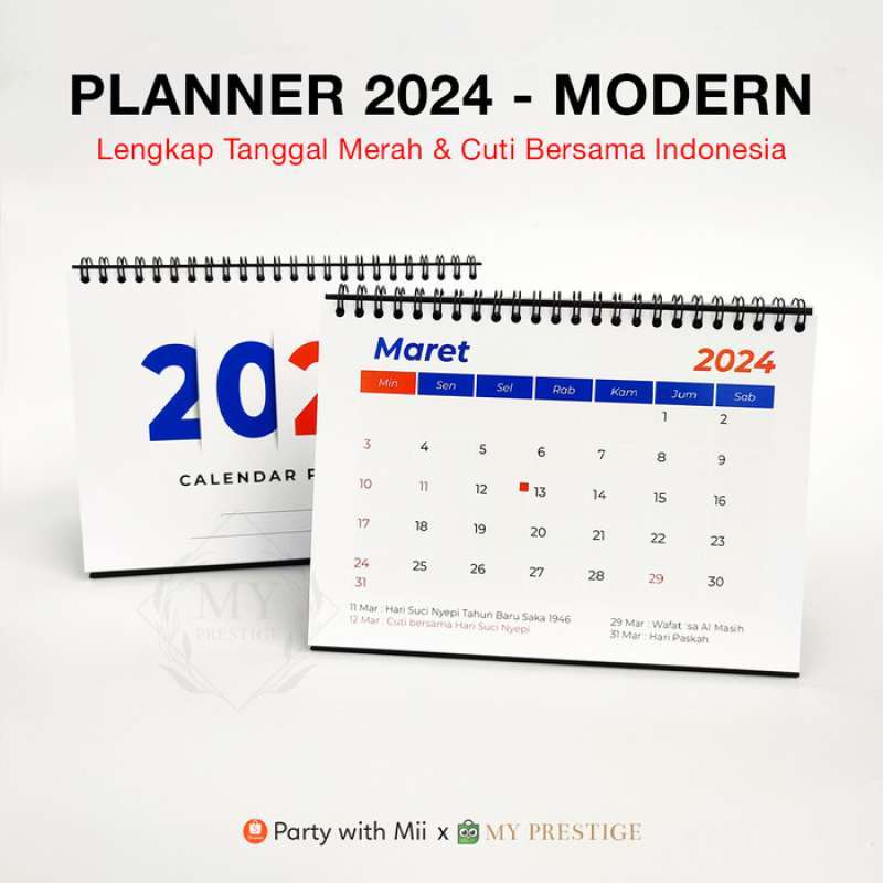 Jual Kalender Meja Duduk Planner 2024 Simple Agenda Kantor - Modern Di ...