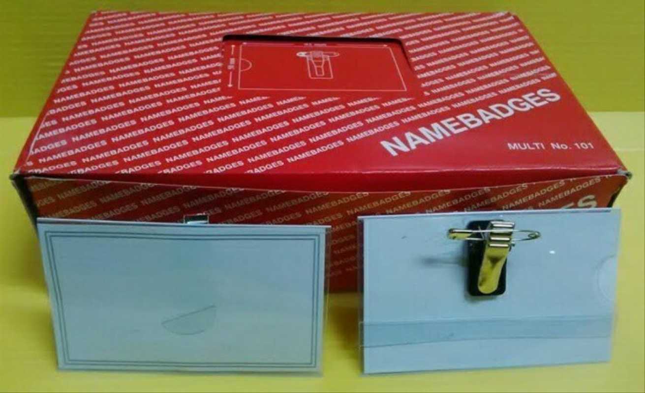 Jual Name Tag Multi Jepit + Peniti / Namebadges Tanda Peserta 50pcs Di Seller Velvet Store ...