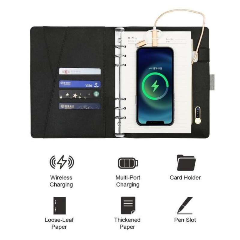 Jual Notebook Buku Catatan Agenda Wireless Charging Power Bank Gift Set ...