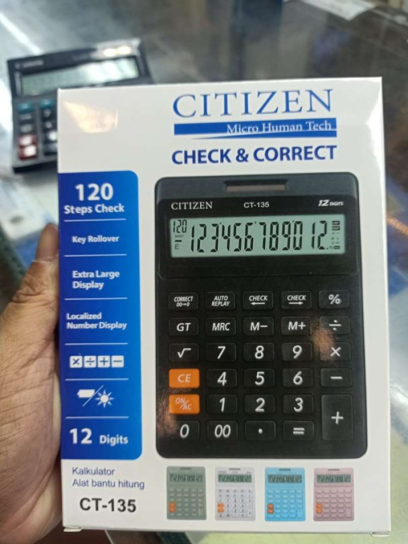 Jual Kalkulator Citizen Ct135 Check Correct Ct 135 12digits Di Seller ...
