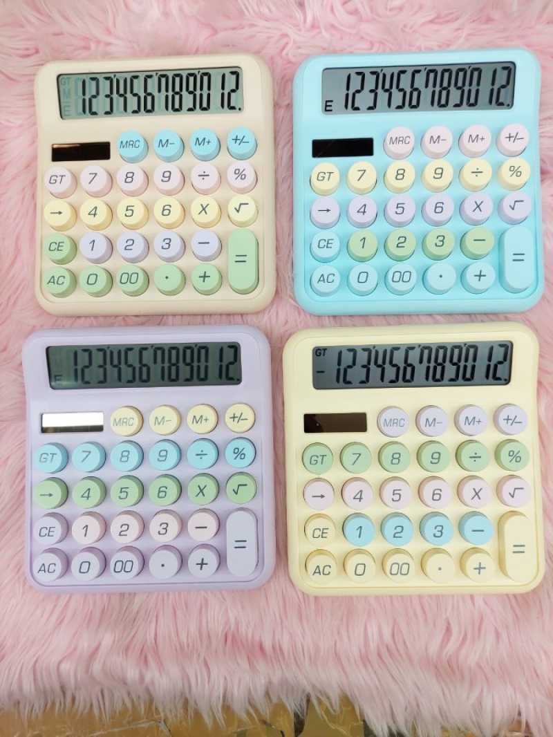 Jual Kalkulator Mekanik Warna 12digit Tombol Besar Kalkulator Dopamin ...