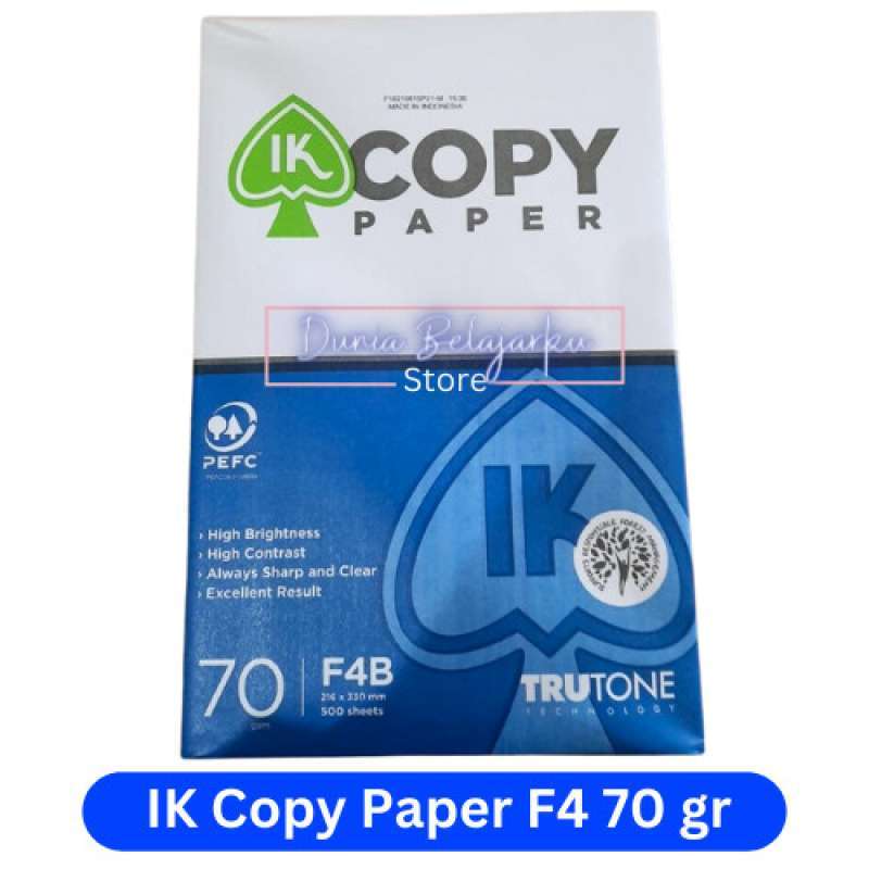 Jual Kertas Hvs F4 70 Gr Ik Copy Paper / 1 Rim 500 Lembar / Hvs Folio ...