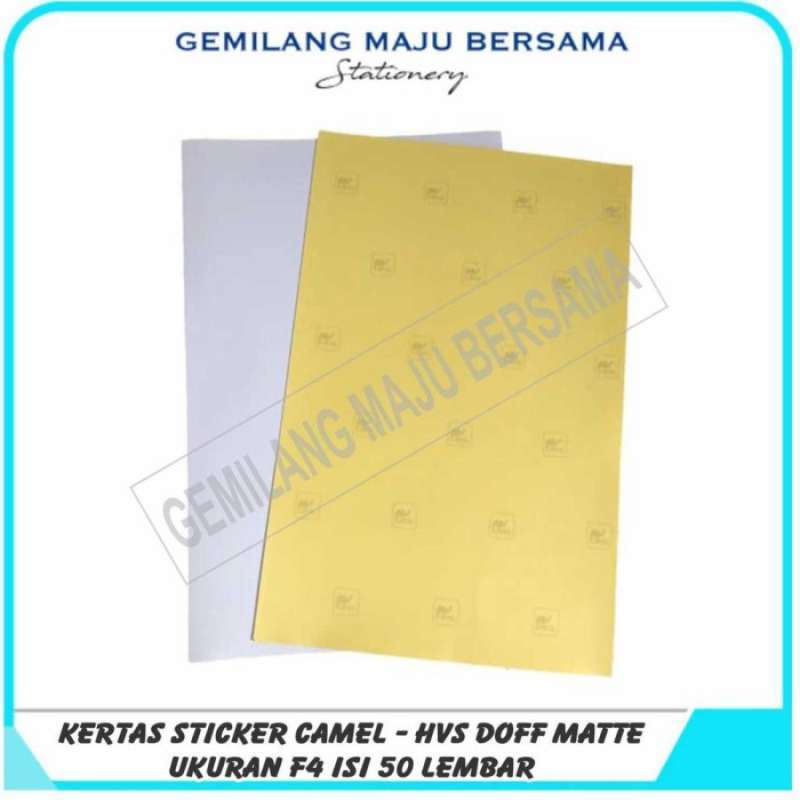 Jual Kertas Sticker Hvs Doff Camel Ukuran F4 Folio 50 Lembar Di Seller ...