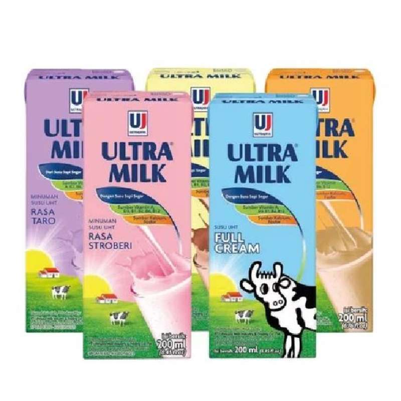 Jual Ultra Milk Susu Uht Kotak 200ml Dus Isi 24pcs 200ml Full Cream