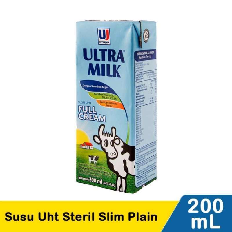 Jual Susu Ultra Milk Uht Kotak 200ml Dus Isi 24pcs - 200ml - Full Cream ...
