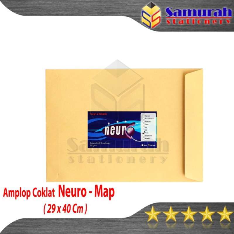 Jual Amplop Kertas Coklat Neuro Ukuran Map Polos Berkas Dokumen 28 X 37 ...