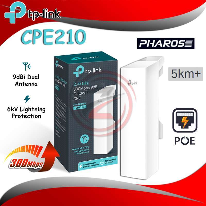 Jual Tp-link Cpe210 Pharos 2.4ghz 300mbps 9dbi 2x2 Outdoor Cpe Mimo ...