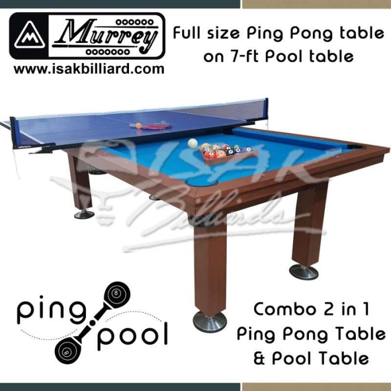 Jual Murrey Ping Pool - Combo 2-in-1 Table Tennis Pong Meja Billiard ...