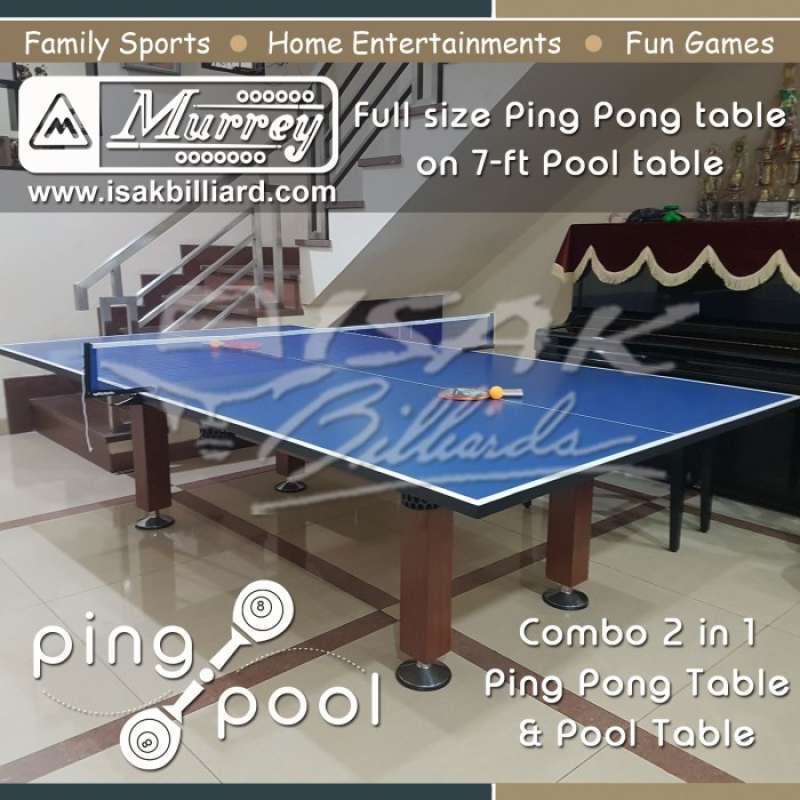 Jual Murrey Ping Pool - Combo 2-in-1 Table Tennis Pong Meja Billiard ...