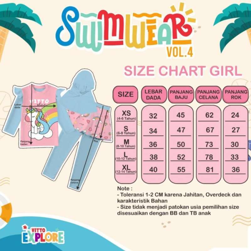 Jual Set Baju Renang Anak Laki Laki Dan Perempuan Plus Hijab Vitto ...