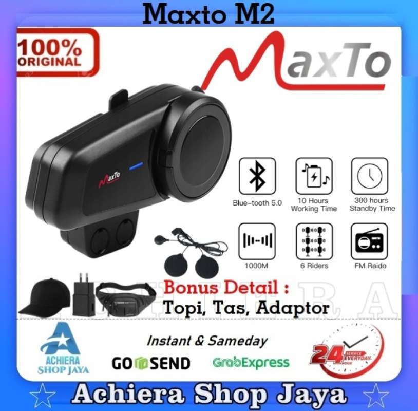 Jual Maxto M2 Bluetooth Intercom Radio Fm Helm 6 Rider Party Call ...