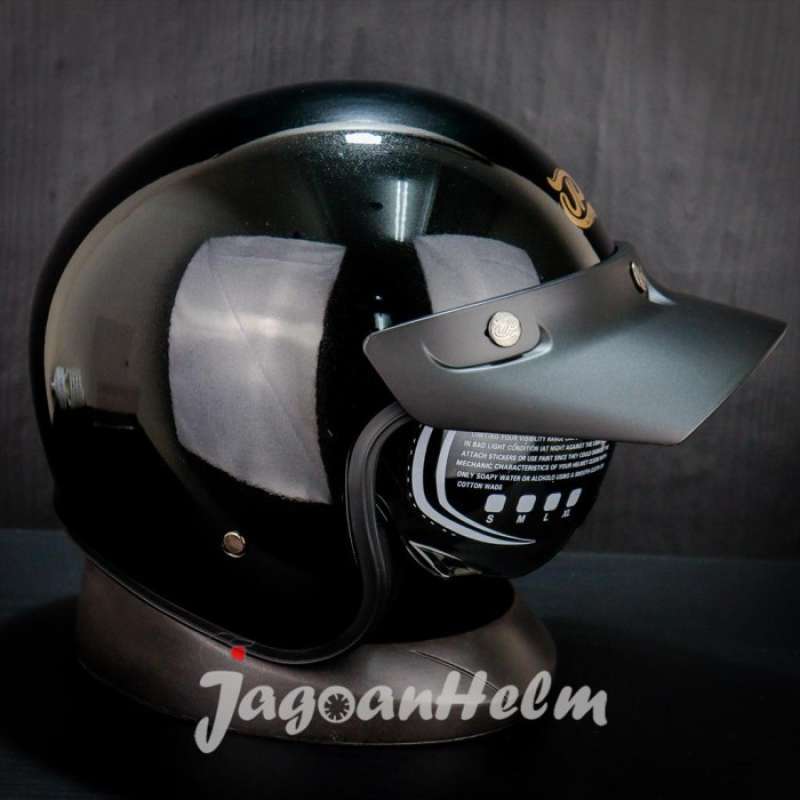 Jual Jpx Helm Jp Signature So Solid | Black Metallic Gold | Retro ...