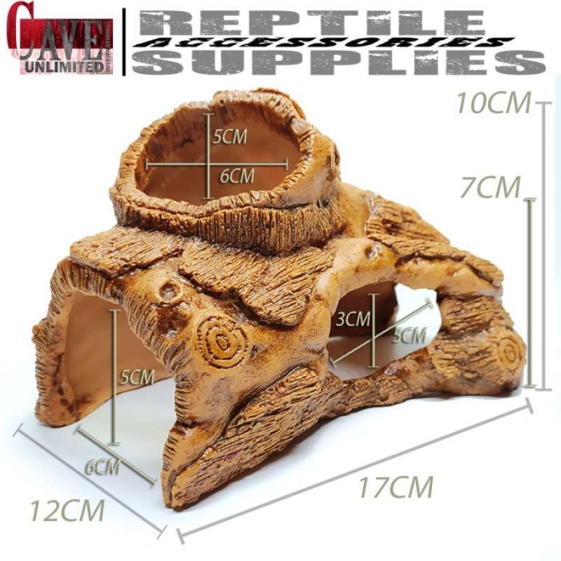 Promo Hc038 Hiding Cave Tree Log Tempat Sembunyi Reptile Kura Sulcata ...