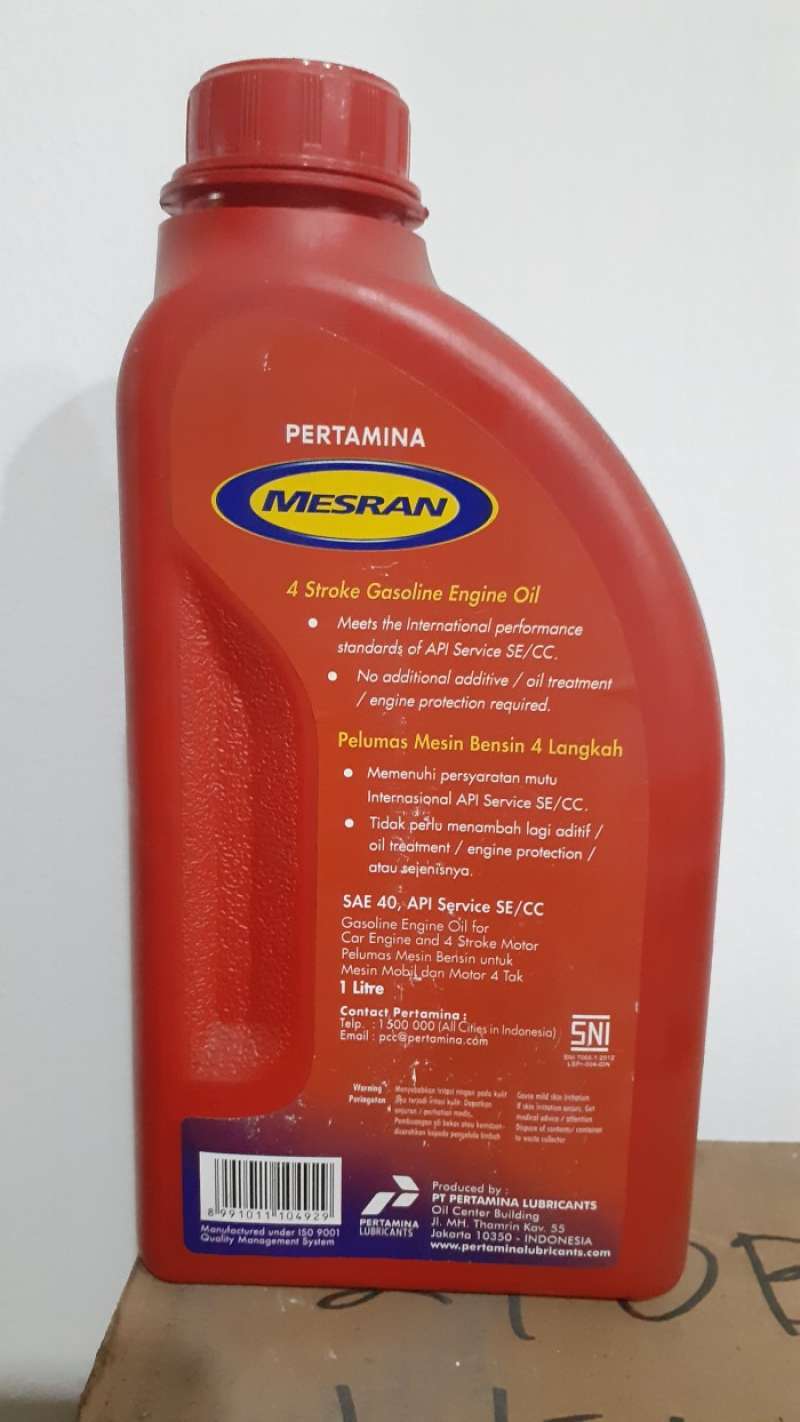 Jual Oli Mesin - Pertamina Mesran - Sae 40 (kemasan : 1 Liter) Di ...