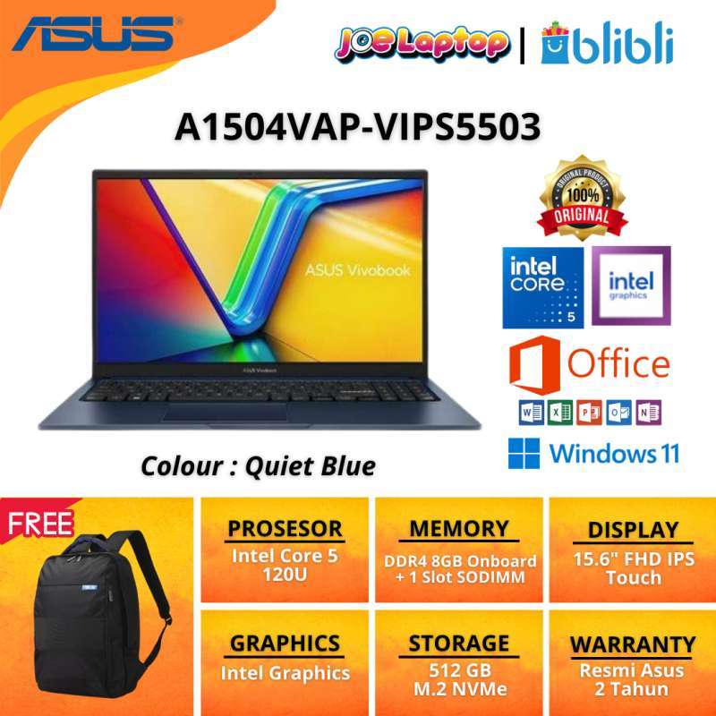 Jual Asus Vivobook 15 A1504vap-vips5503 Quiet Blue Core 5 120u Win11 ...