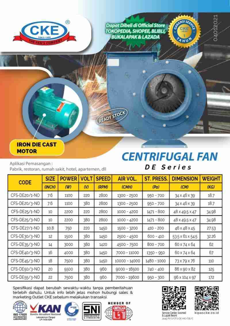 Promo New Centrifugal Cke Cfs-de27/1 220 Volt Blower Fan Keong Hisap ...