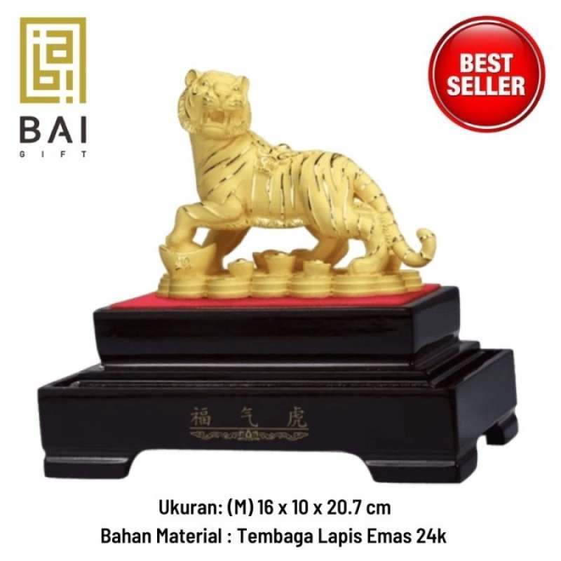Promo Bai Gift Hadiah Patung 12 Shio Lapisan Emas Souvenir Chinese ...