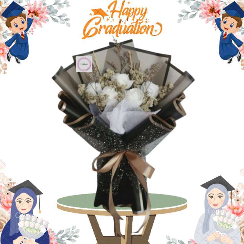 Promo Buket Bunga Wisuda Artificial Bouquet Wisuda Terbaru Mewah Elegan ...