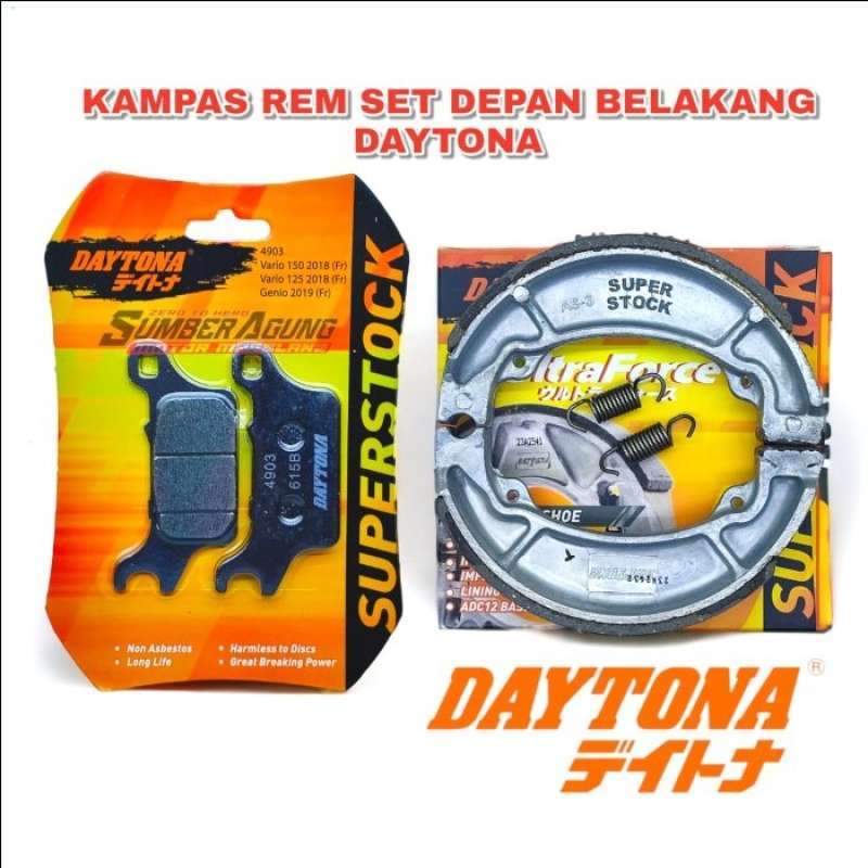 Jual Kampas Rem Daytona Set Depan Belakang Genio Vario 125 150 160 Cbs ...